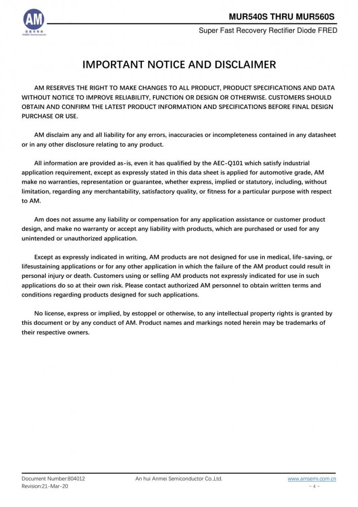 MUR560S datasheet page 4