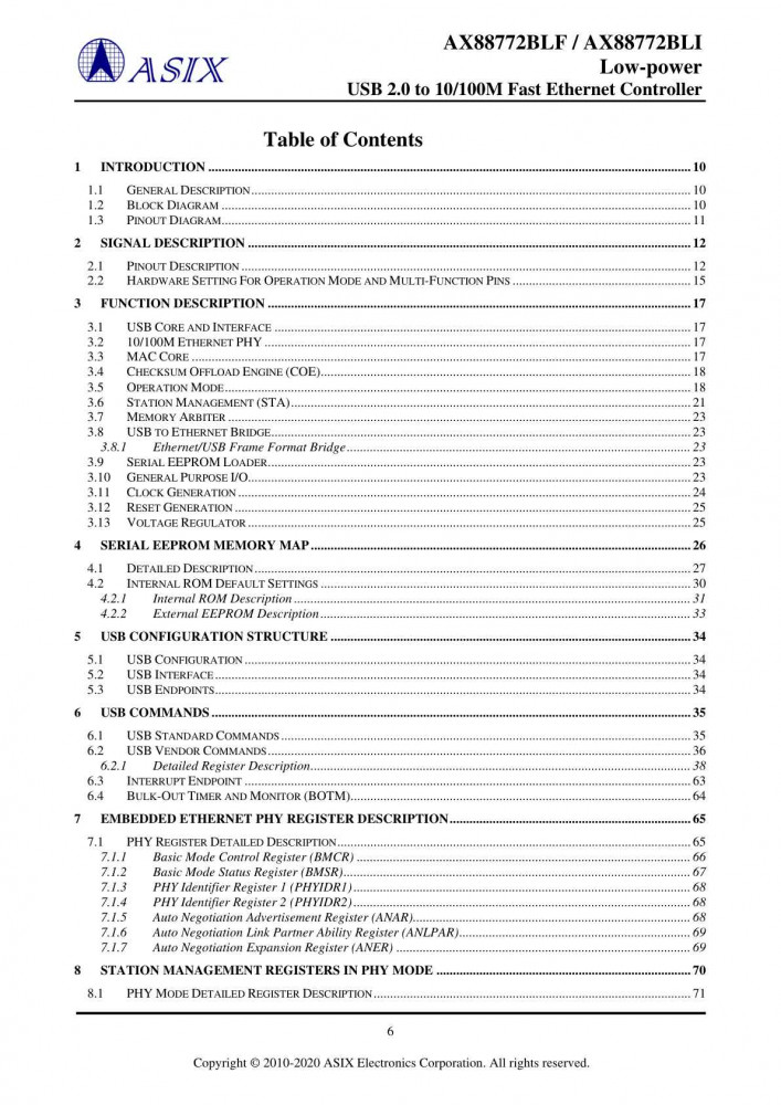 AX88772BLI datasheet page 6