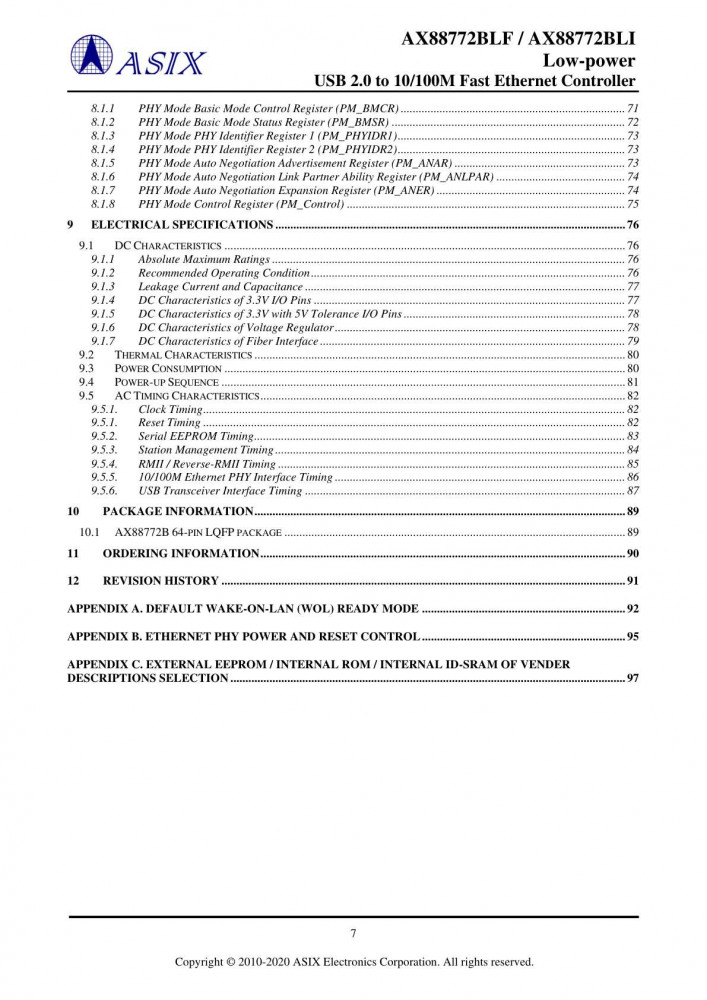 AX88772BLI datasheet page 7