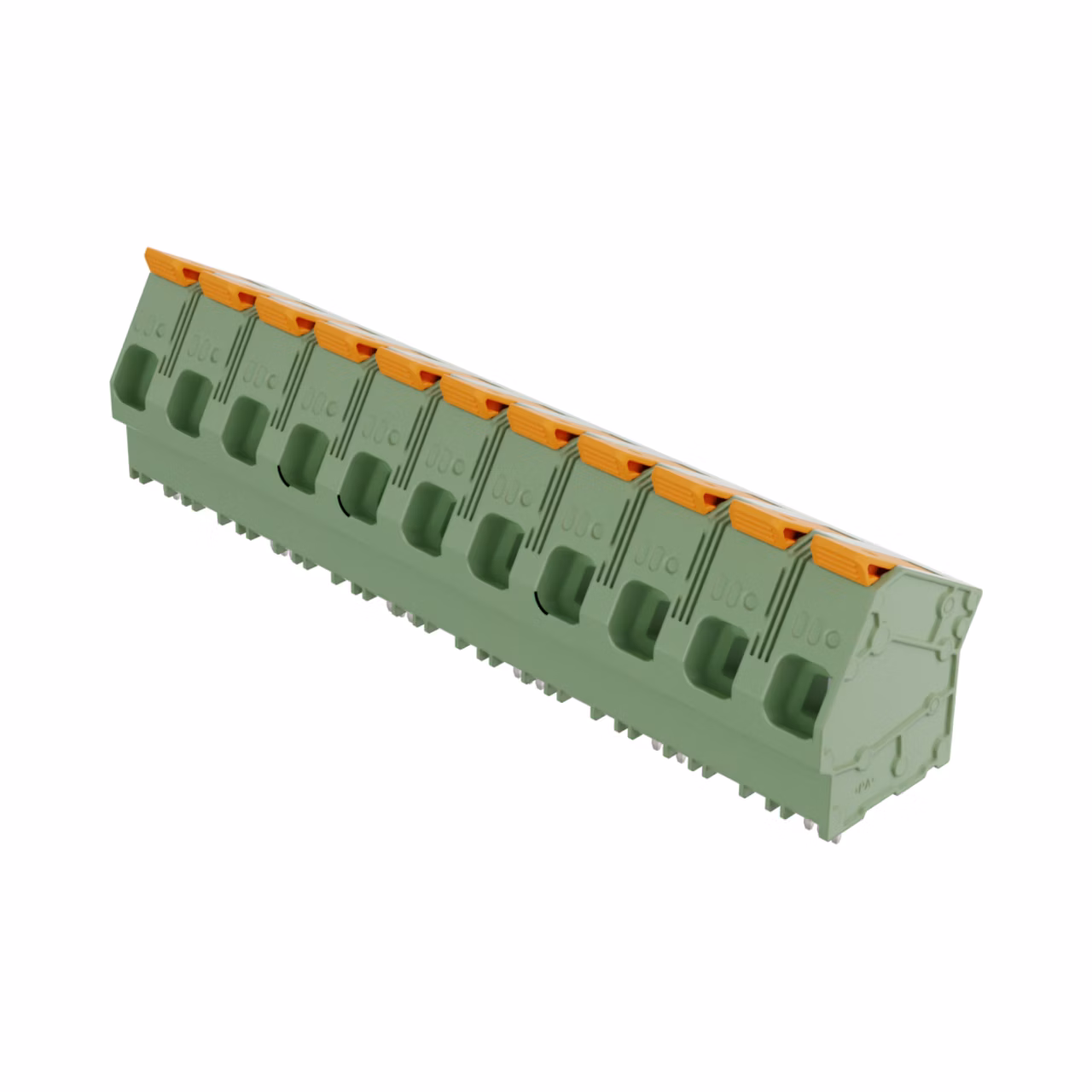 15.00mm Pitch Lever Activated Fixed Mount PCB Terminal Block, 35° Wire Entry, Left Front Terminal, 11 Circuits for sale