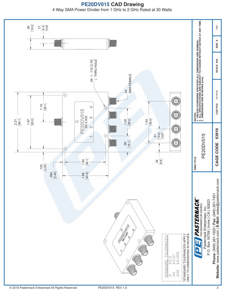 PE20DV015 technical document page 3