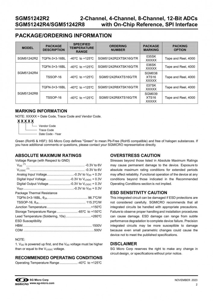 SGM51242R4 datasheet page 2