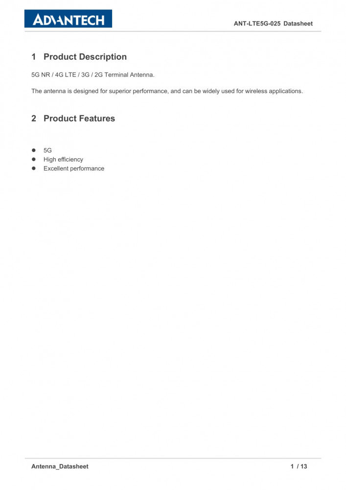ANT-LTE5G-025 datasheet page 2