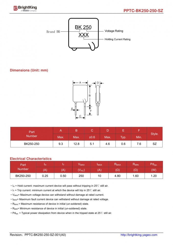 BK250-250 datasheet page 2