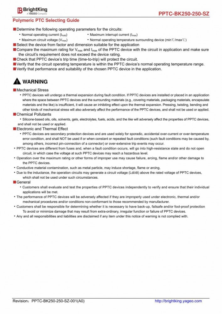BK250-250 datasheet page 3