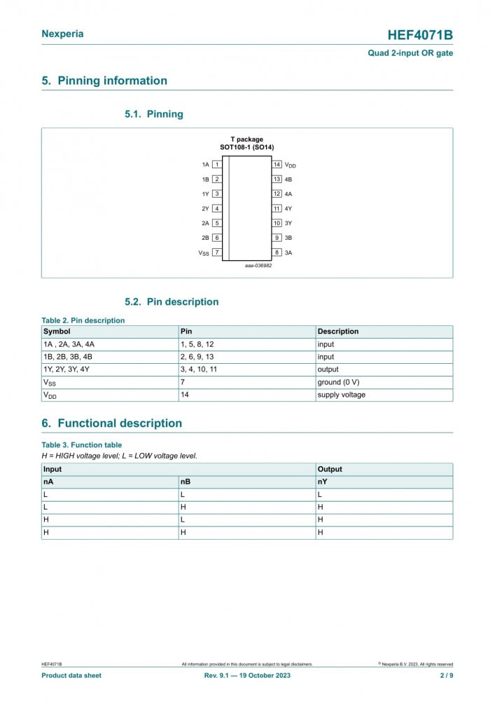 HEF4071BT datasheet page 2