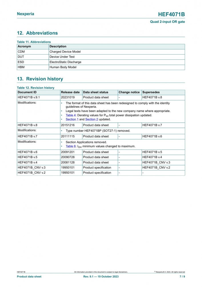 HEF4071BT datasheet page 7