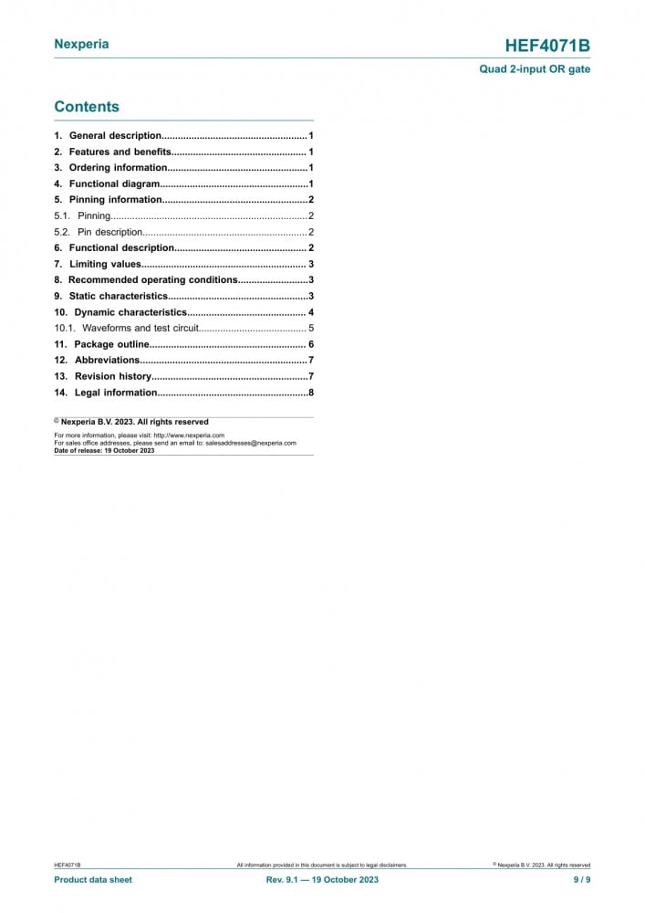 HEF4071BT datasheet page 9