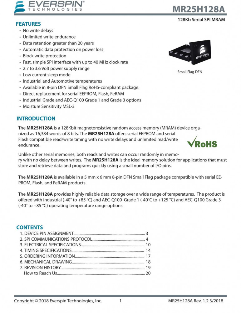 MR25H128A datasheet page 1