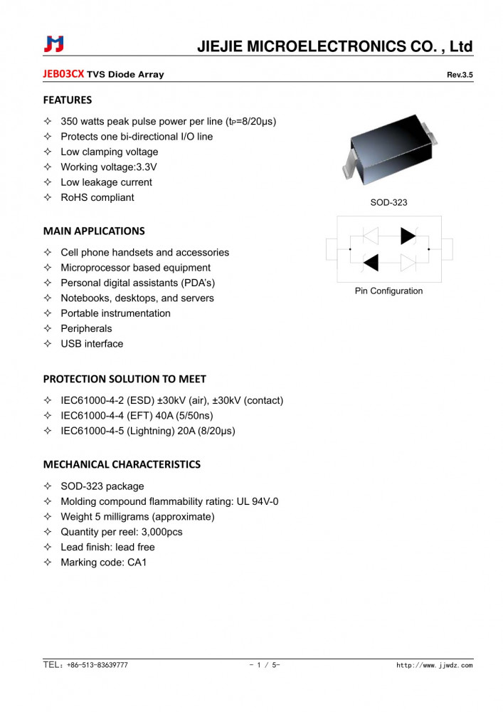 JEB03CX datasheet page 1