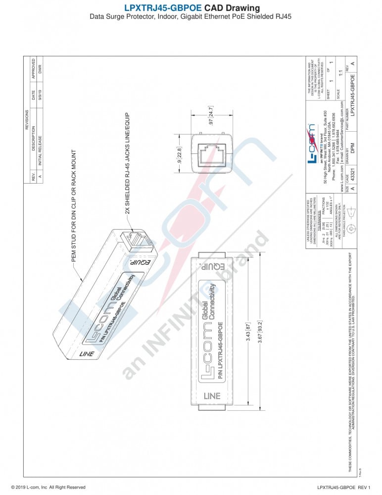 LPXTRJ45-GBPOE CAD drawing