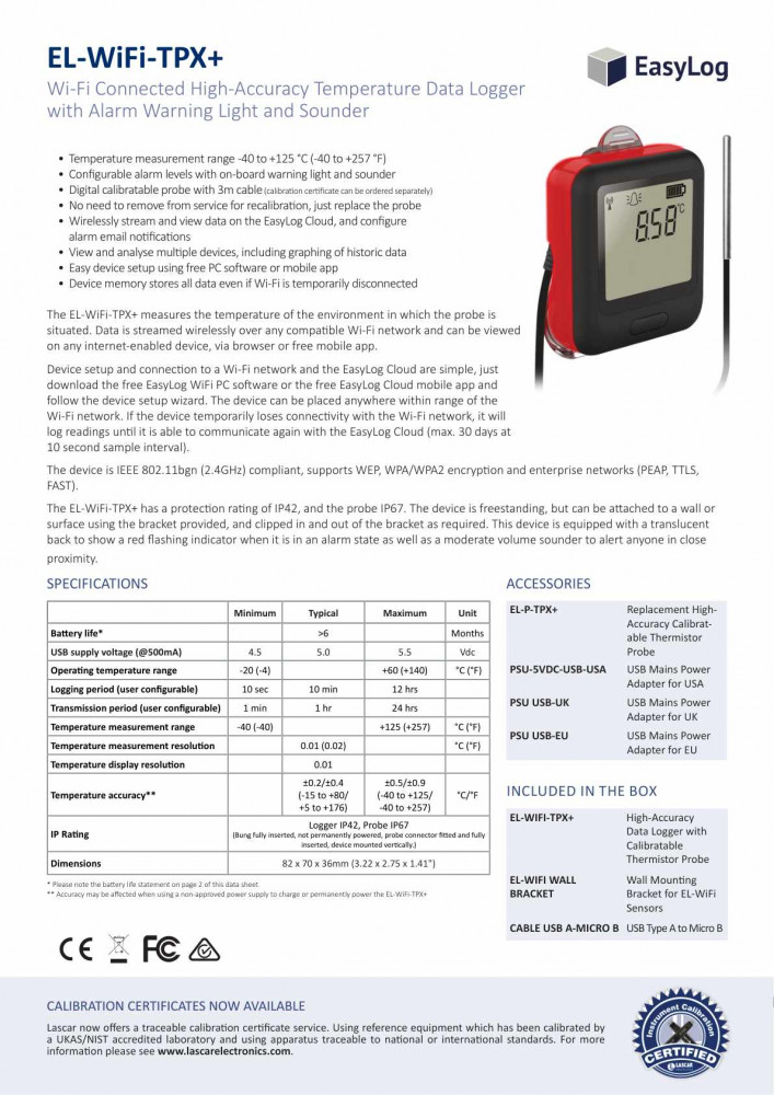EL-WiFi-TPX+ technical document, page 1