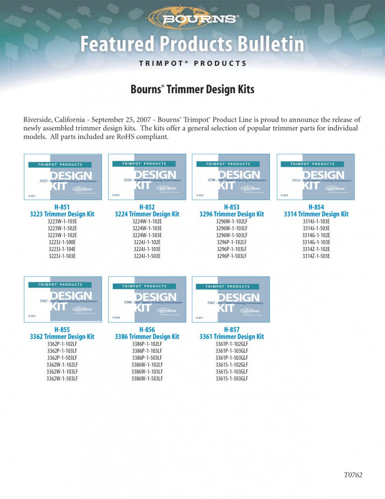 H-853 3296 Trimmer Design Kit document image, page 1