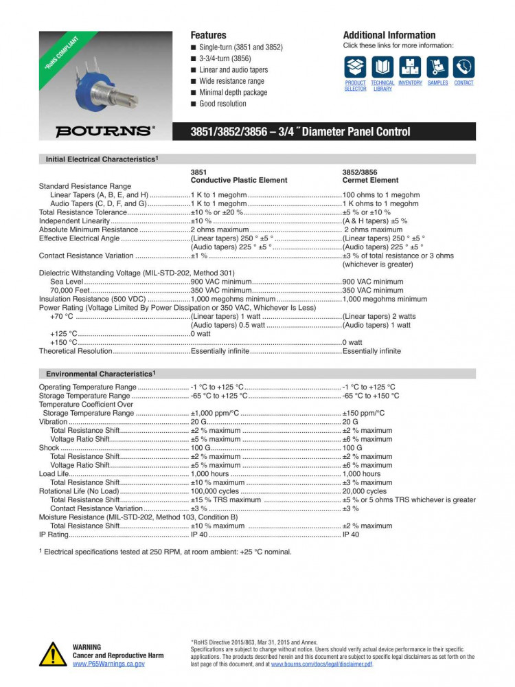 3852 family datasheet page 1
