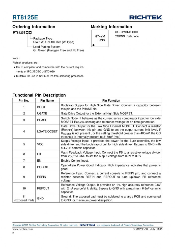 RT8125E datasheet page 2