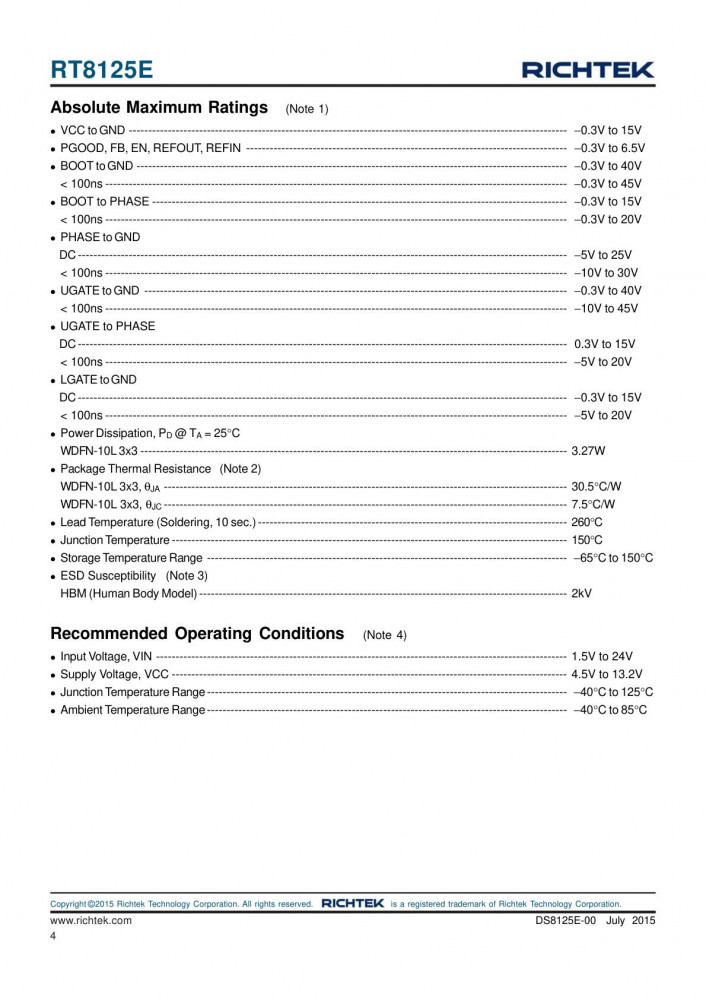 RT8125E datasheet page 4