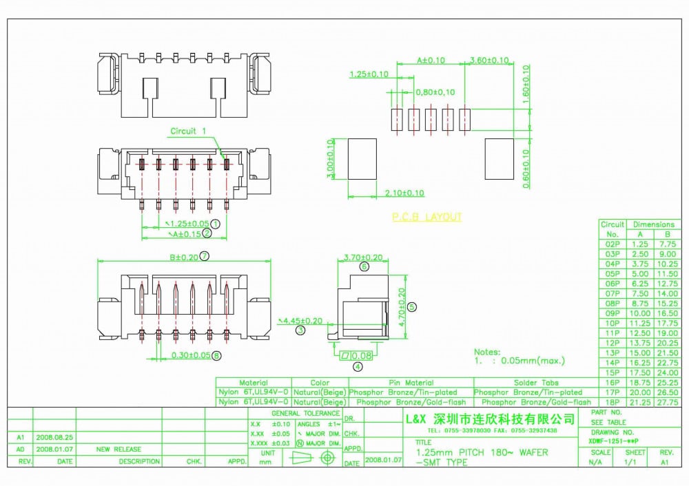 XDWF-1251-10P technical document preview