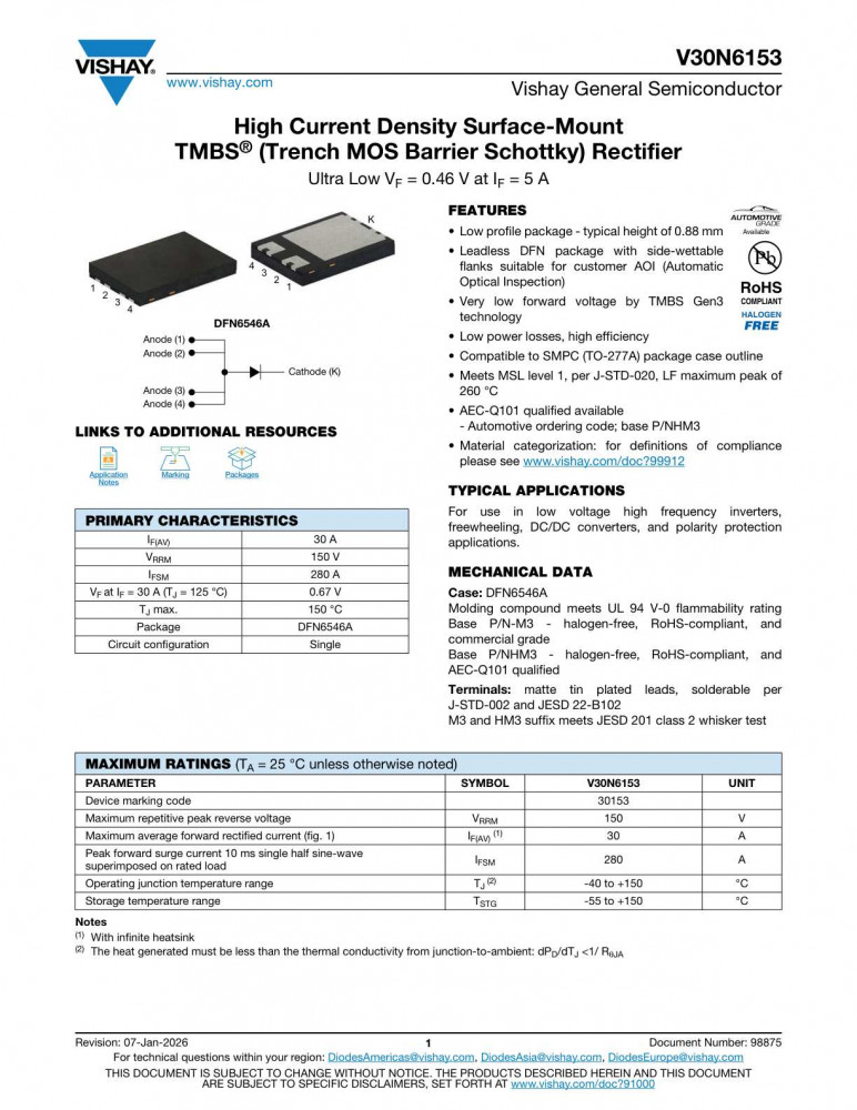 V30N6153 datasheet page 1