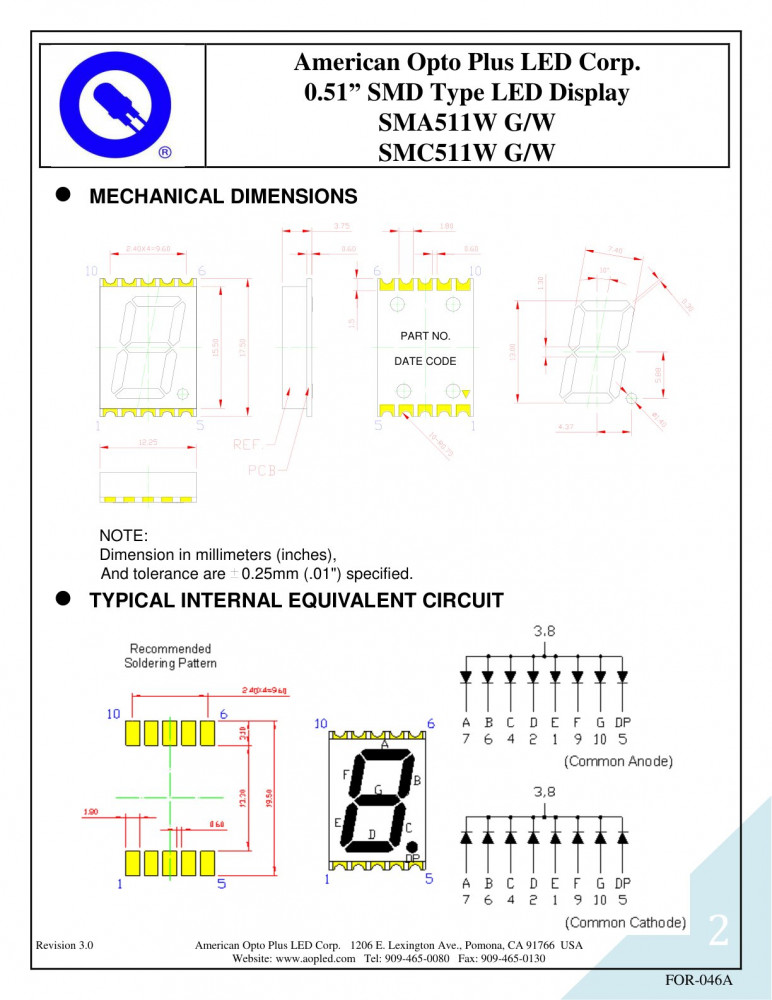 SMA511W datasheet page 2