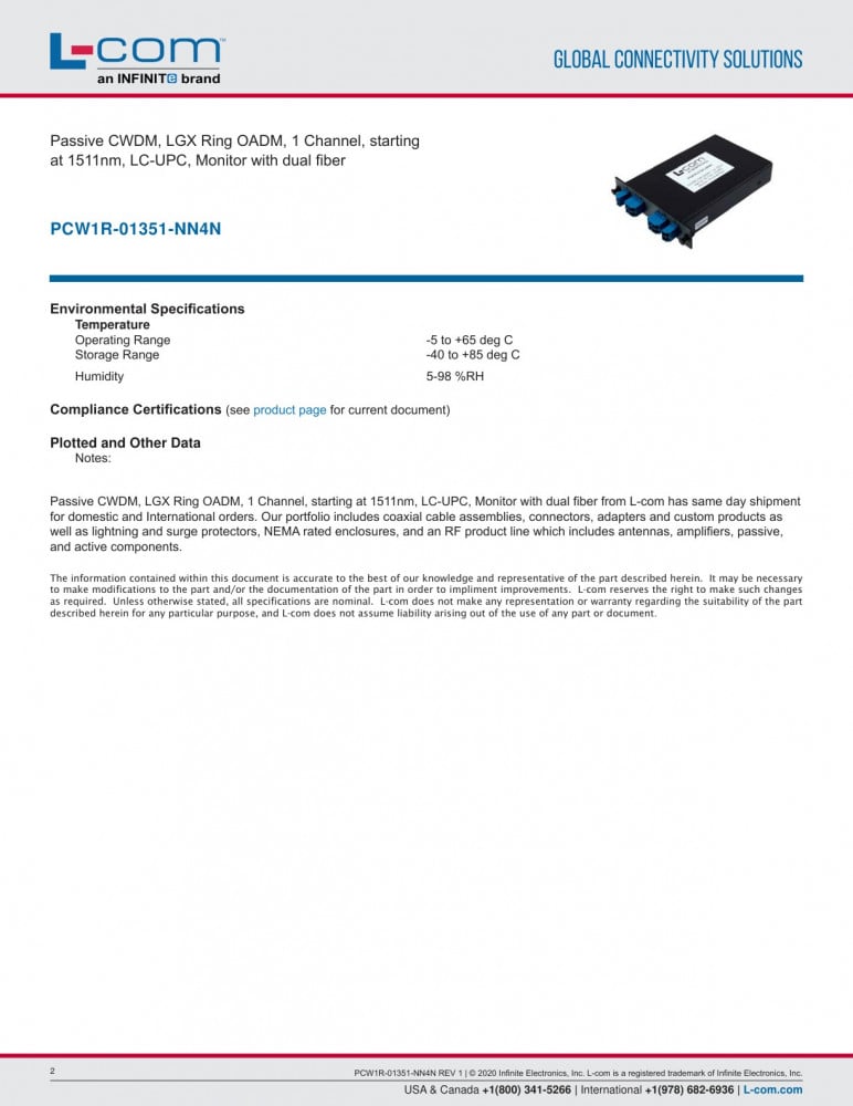 PCW1R-01351-NN4N technical document page 2