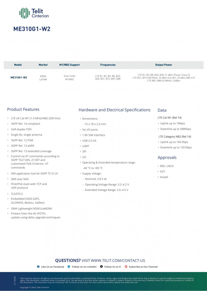 ME310G1-W2 technical document page 2