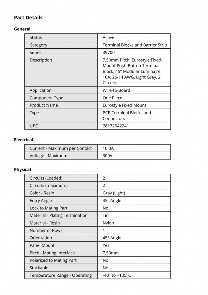 MOLEX 397000502 technical document page 2