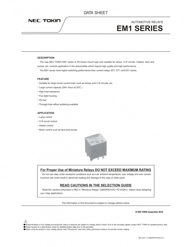 EM1-2U1S technical document page 1