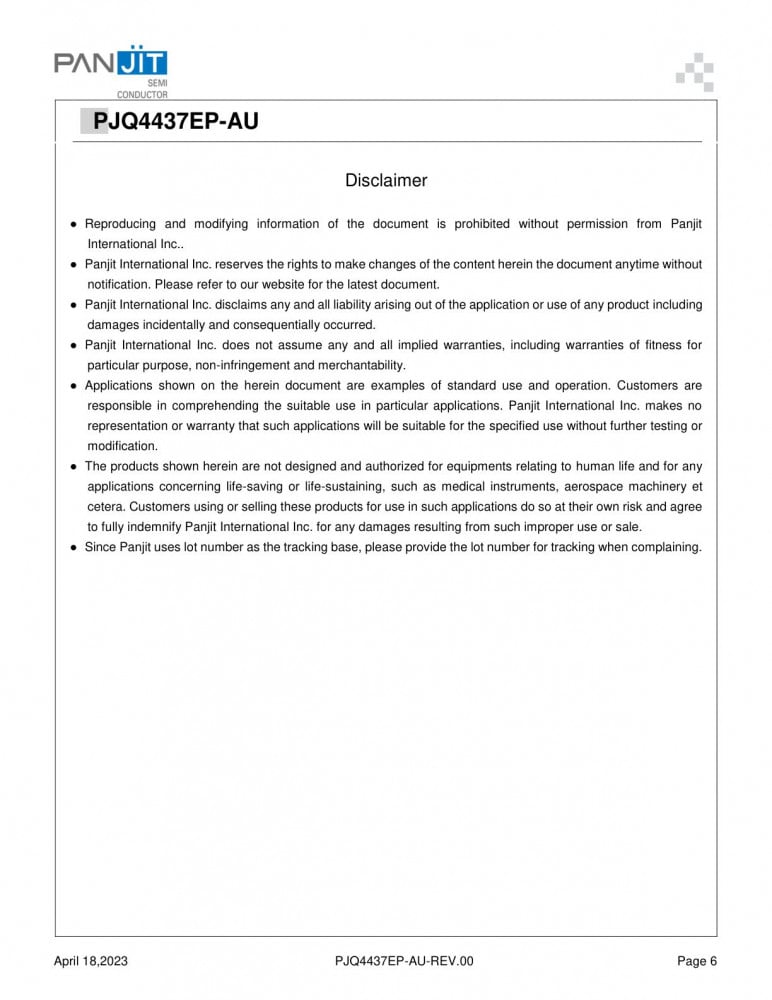 PJQ4437EP-AU datasheet page 6