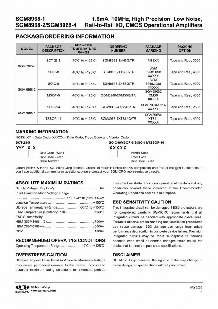 SGM8968 datasheet page 2