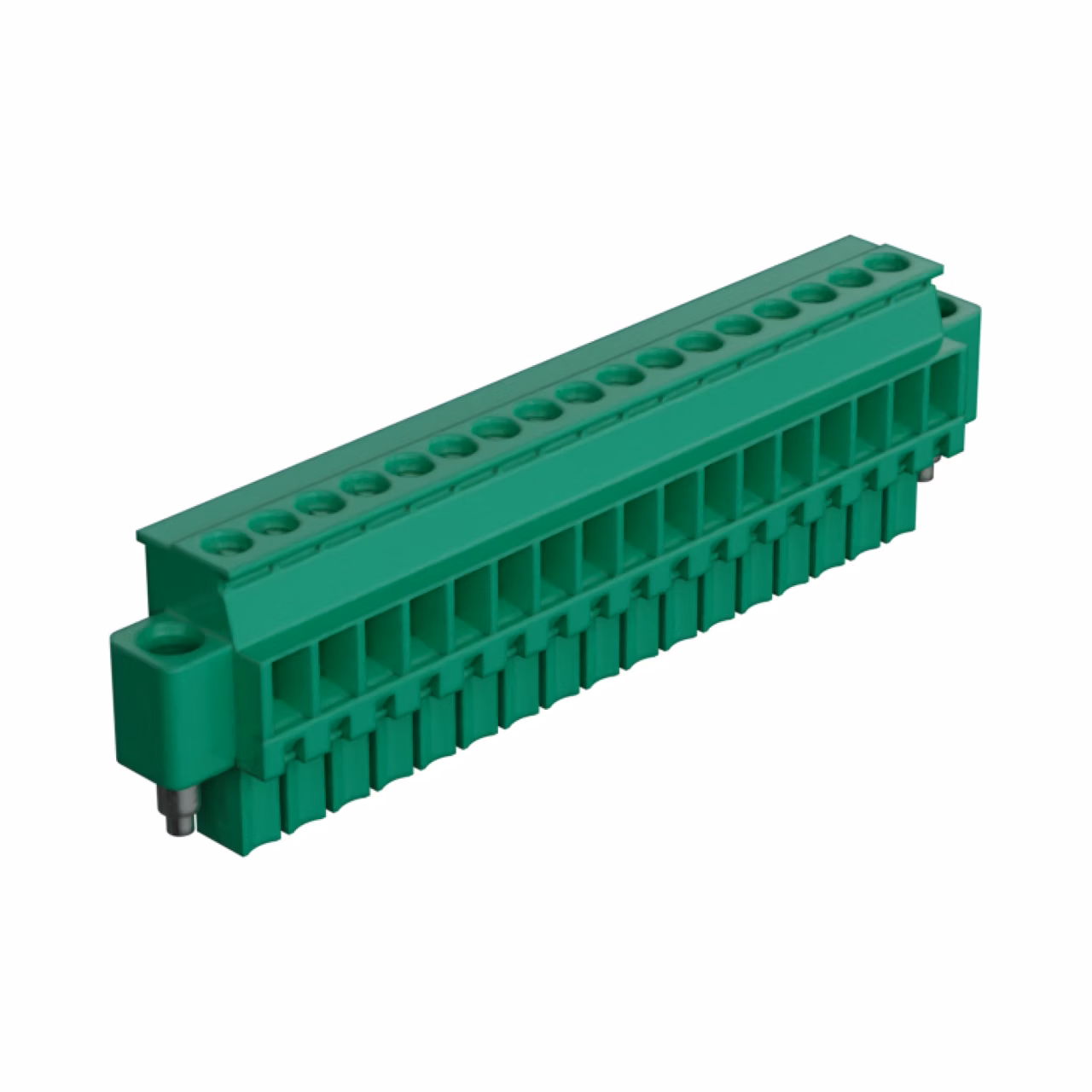 3.50mm Pitch Eurostyle Vertical Plug, with Retention Screws, Rear Wire Entry, Green Housing, 17 Circuits for sale