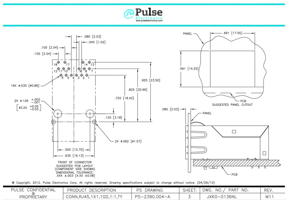 PULSE JXK0-0136NL technical drawing page 3