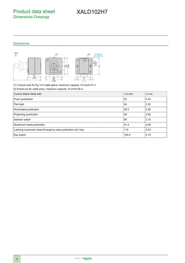 XALD102H7 technical document page 4