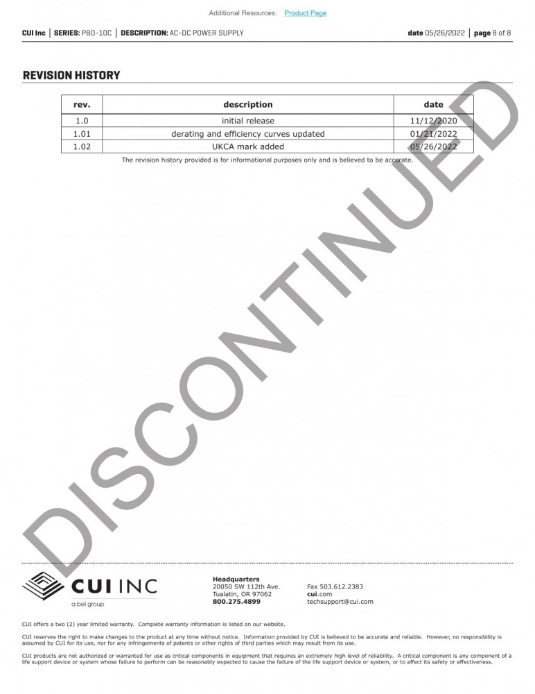 CUI PBO-10C datasheet page 8