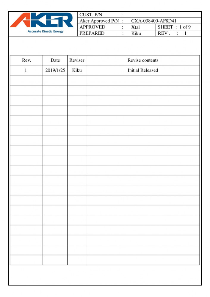 AKER CXA-038400-AF8D41 approval sheet page 2