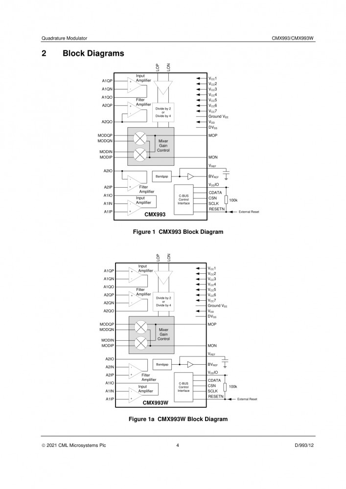 CMX993 datasheet page 4