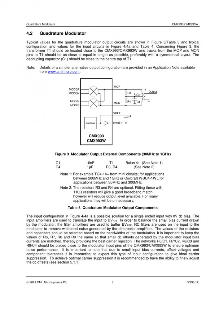 CMX993 datasheet page 8