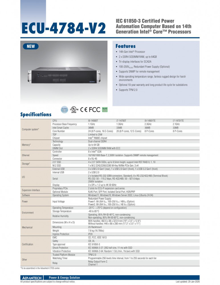 ECU-4784-V2 product document, page 1