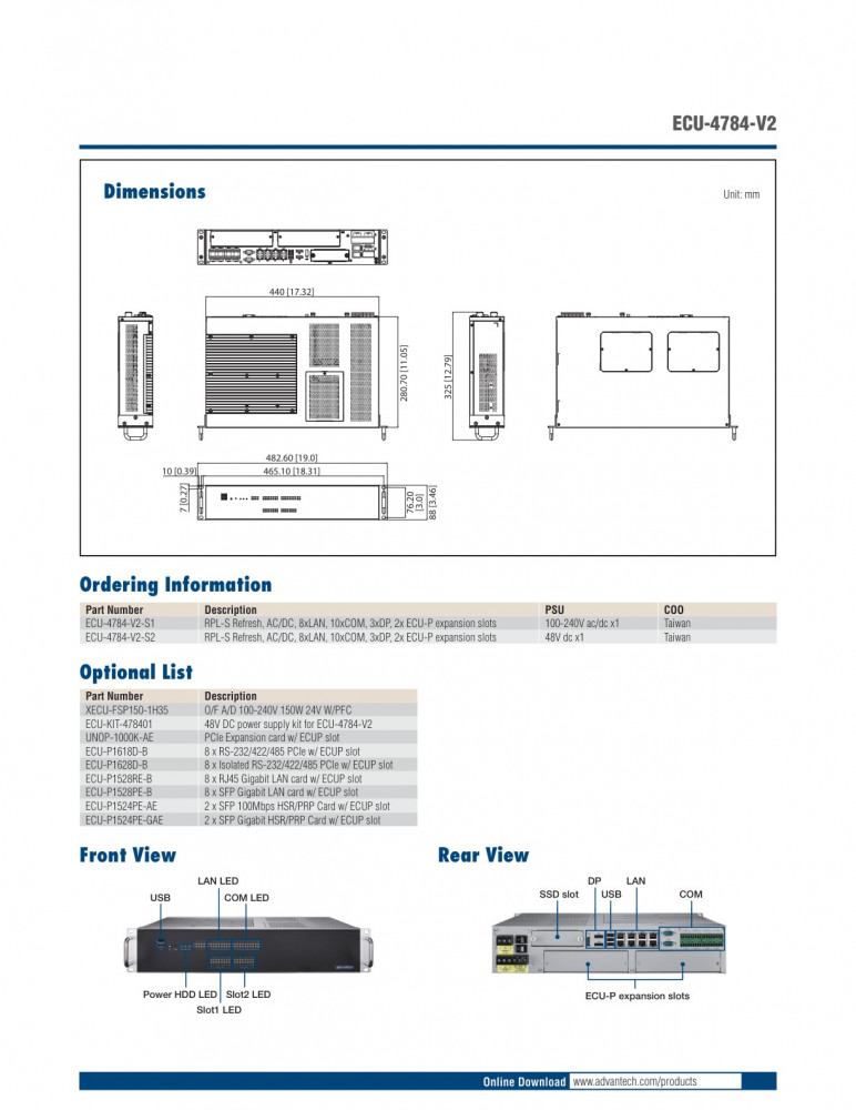 ECU-4784-V2 product document, page 2