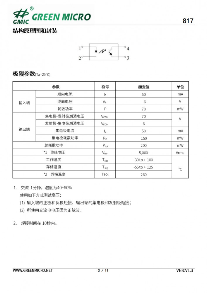 PC817CAD datasheet page 3