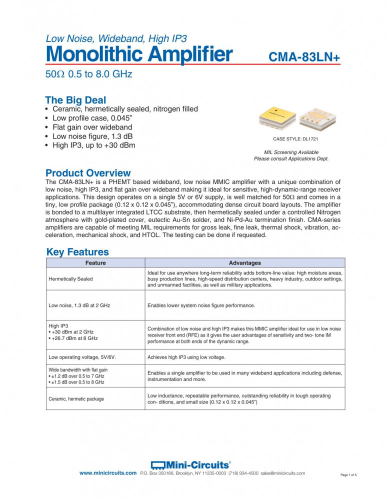 CMA-83LN+ datasheet page 1