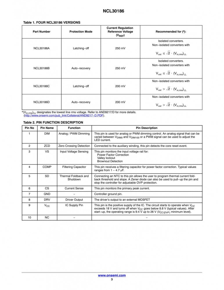 NCL30186 technical document page 3