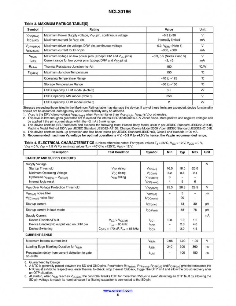 NCL30186 technical document page 5