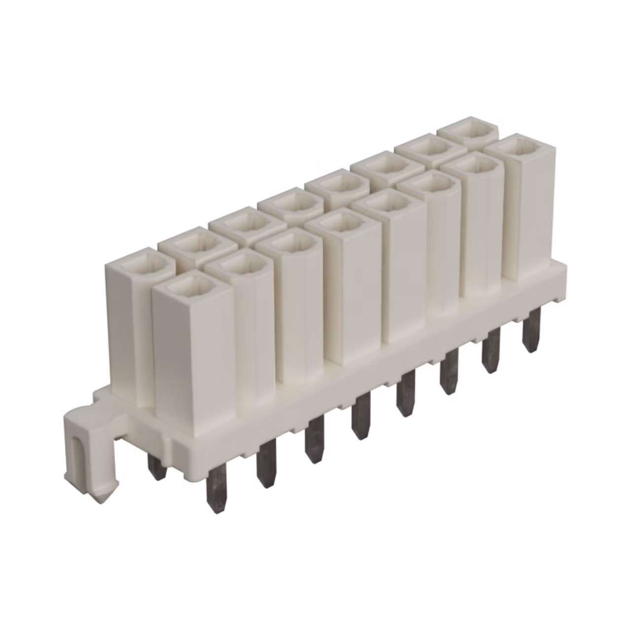Mini-Fit HCS Receptacle Header, 4.20mm Pitch, Dual Row, Vertical, Blind Mating, with Snap-in Plastic Pegs, 16 Circuits, Matte Tin (Sn) Plating, Nylon 6/6 94V-0 for sale
