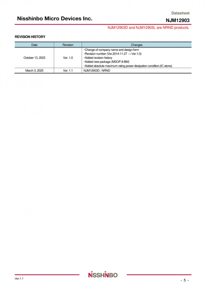 NJM12903 datasheet page 5