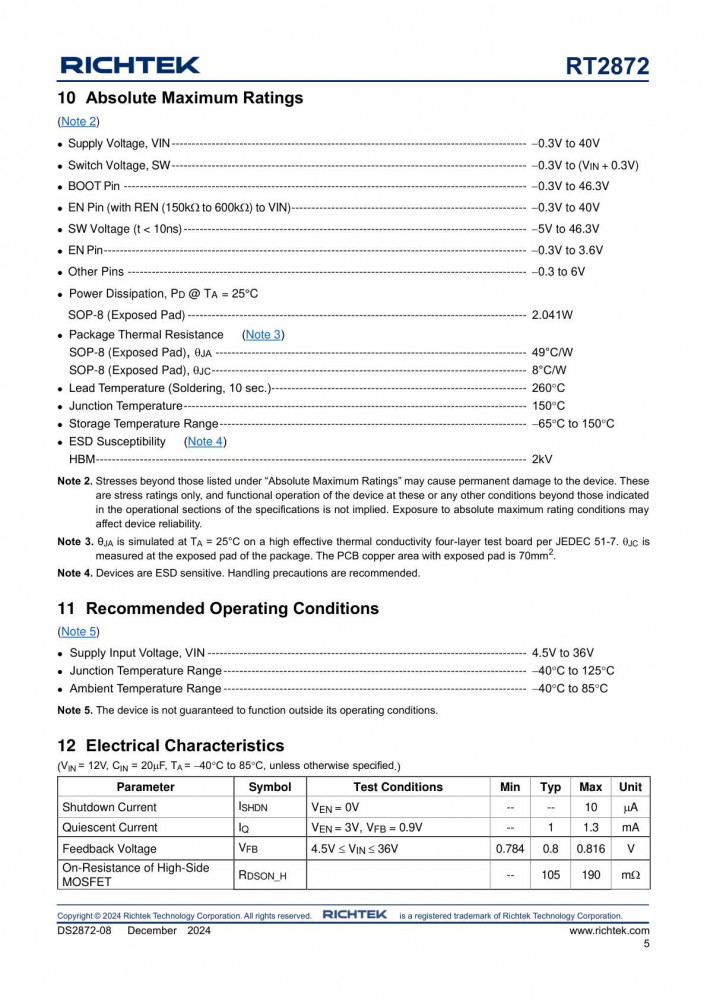 RT2872 datasheet page 5