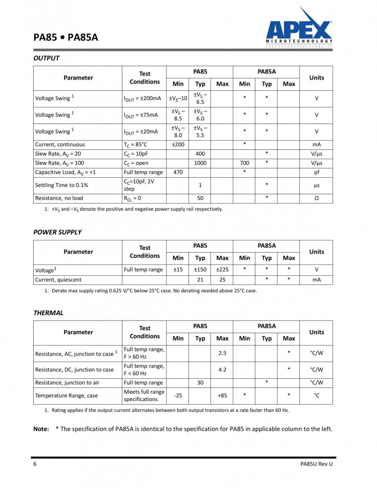 PA85 technical document page 6
