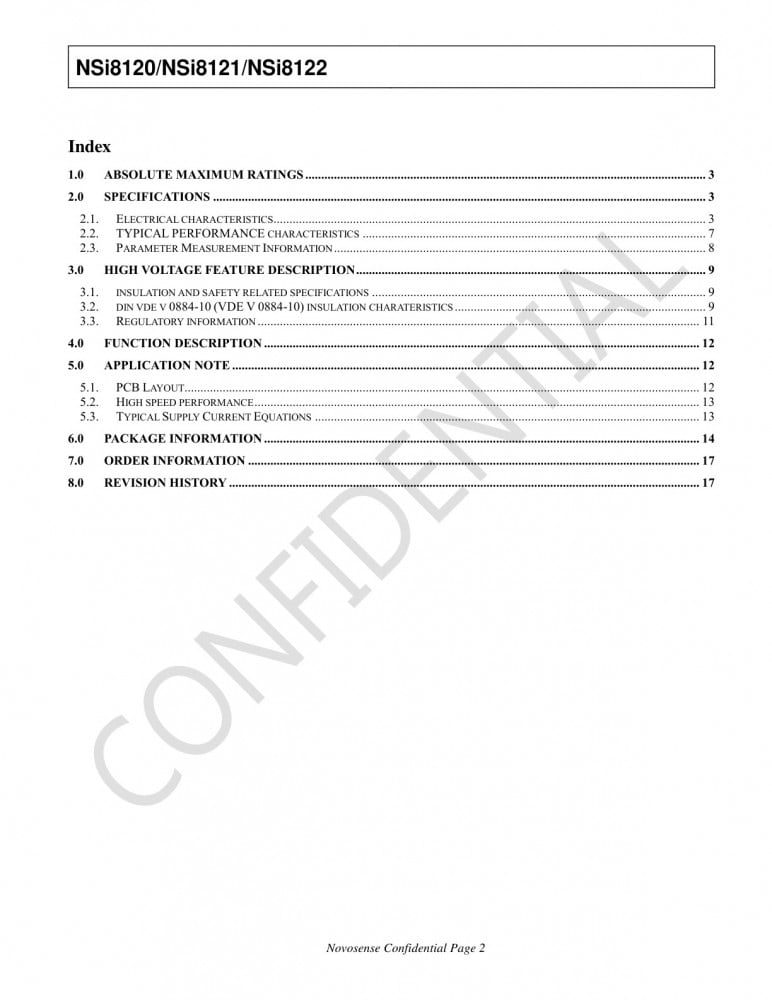 NSI8121N0 datasheet page 2