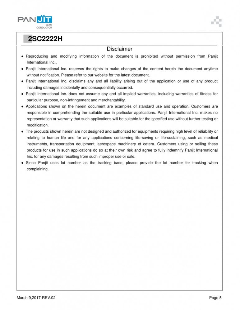 2SC2222H datasheet page 5