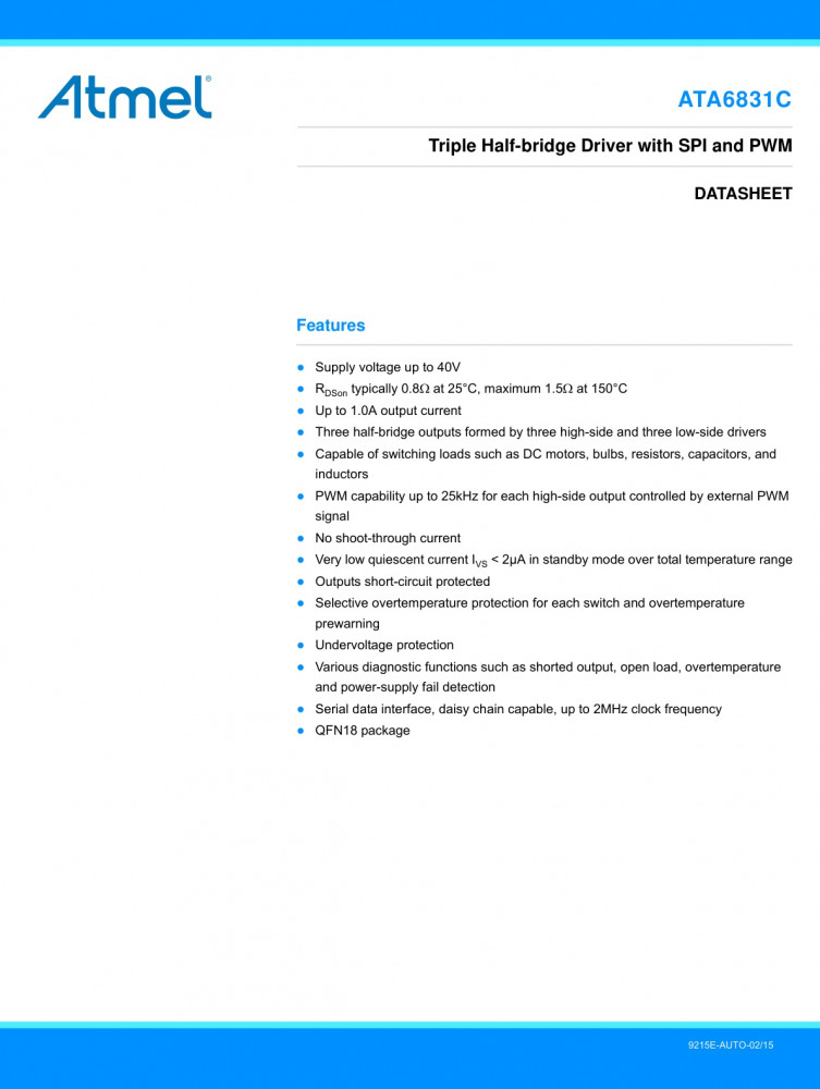 ATA6831C datasheet page 1