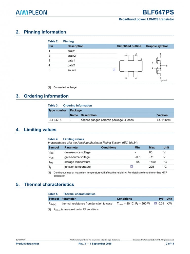 BLF647PS,112 datasheet page 2